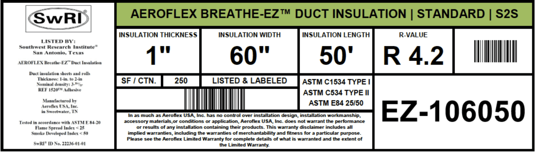Listed & Labeled | Aeroflex USA